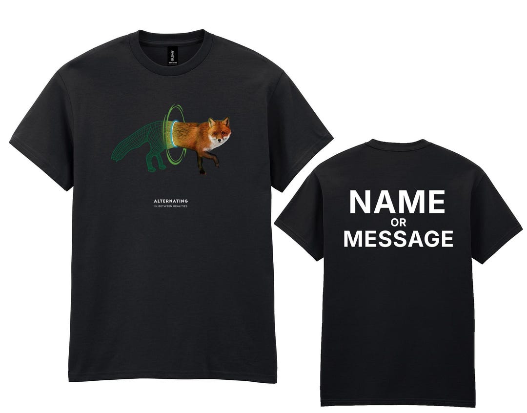 T-shirt With Fox Portal Illustration, 3D Animal Graphic - Etsy