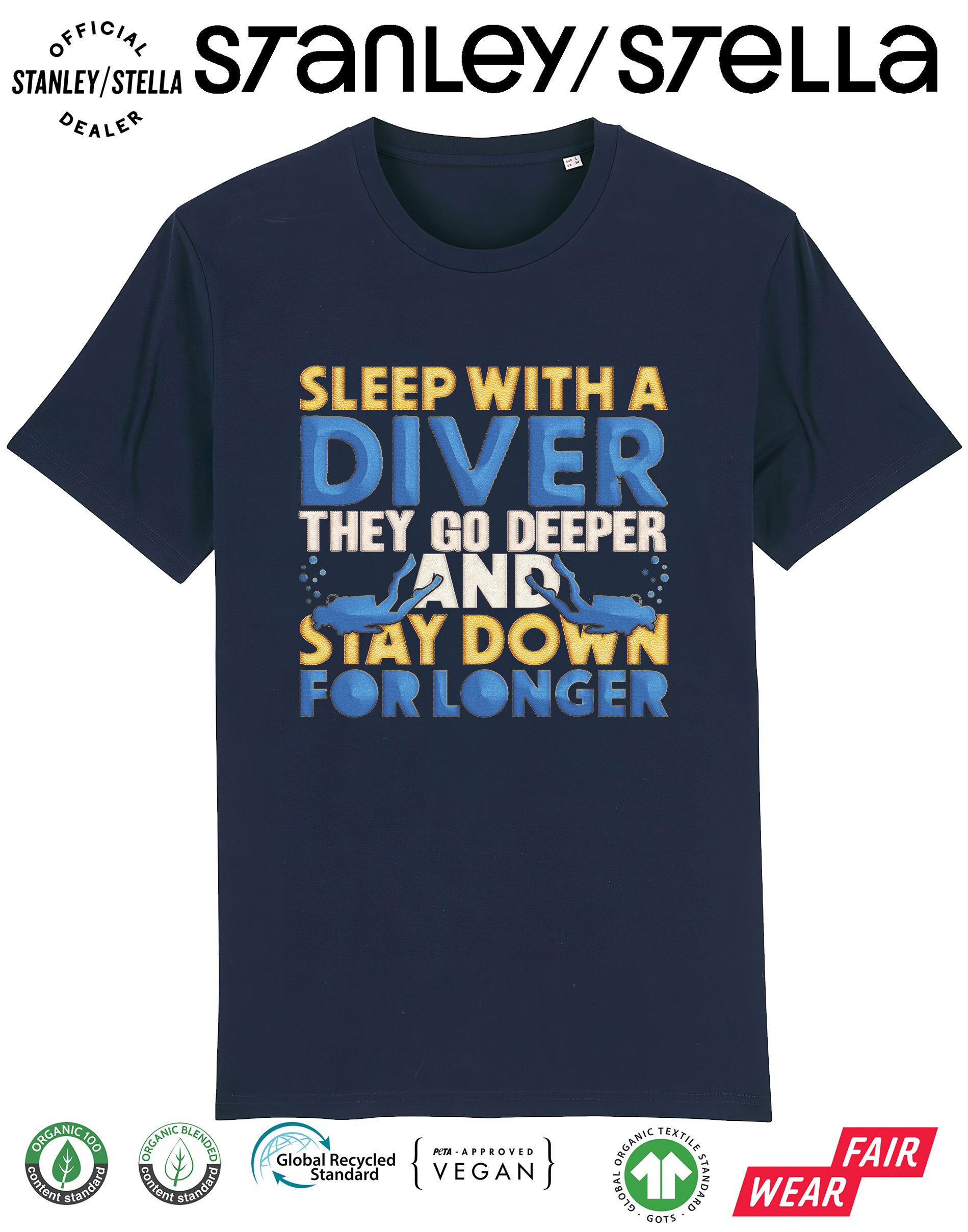 T-shirt de plongée sous-marine pour homme, slogan humoristique Sleep ...