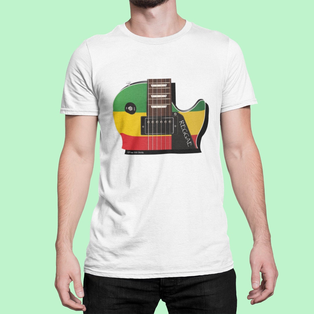 Mens Reggae Music T-shirt - Guitar Style Guitarist Tee - Tee Cotton ...