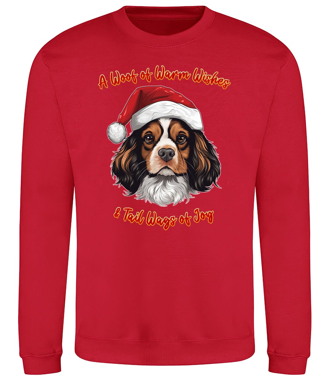 Cavalier King Charles Spaniel Christmas Dog Sweatshirt, Woof Wishes ...
