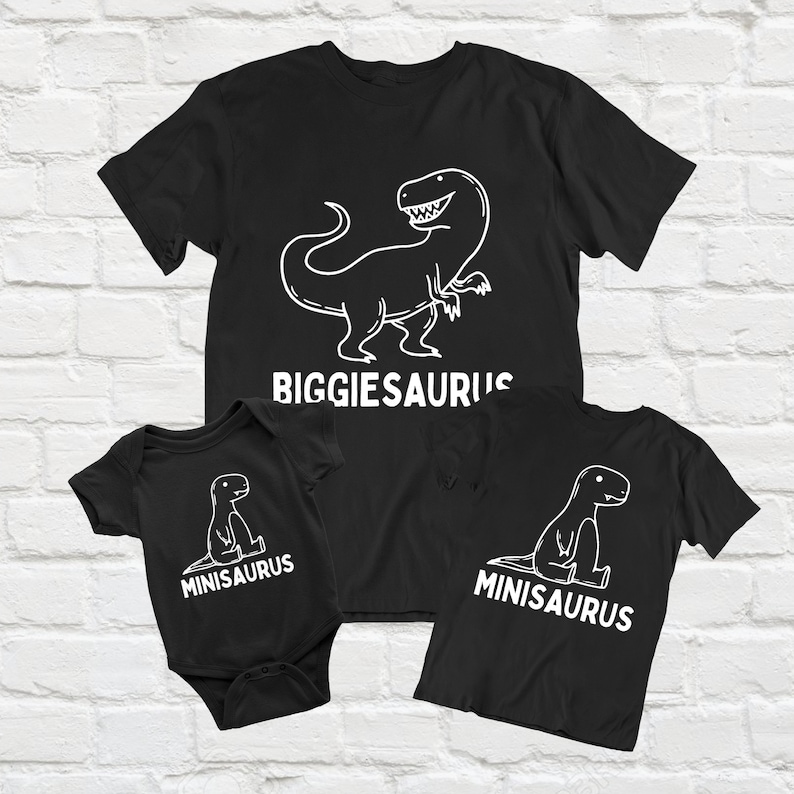 BIGGIESAURUS and MINISAURUS Dinosaur Themed Matching Fathers - Etsy UK
