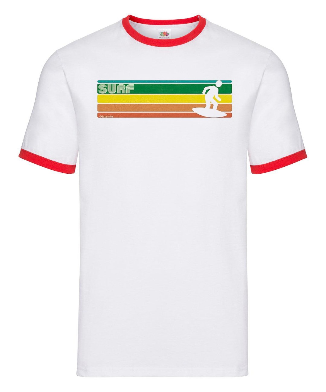 Retro Surf Mens Ringer T-shirt, Surfer Gift for Him - Etsy UK