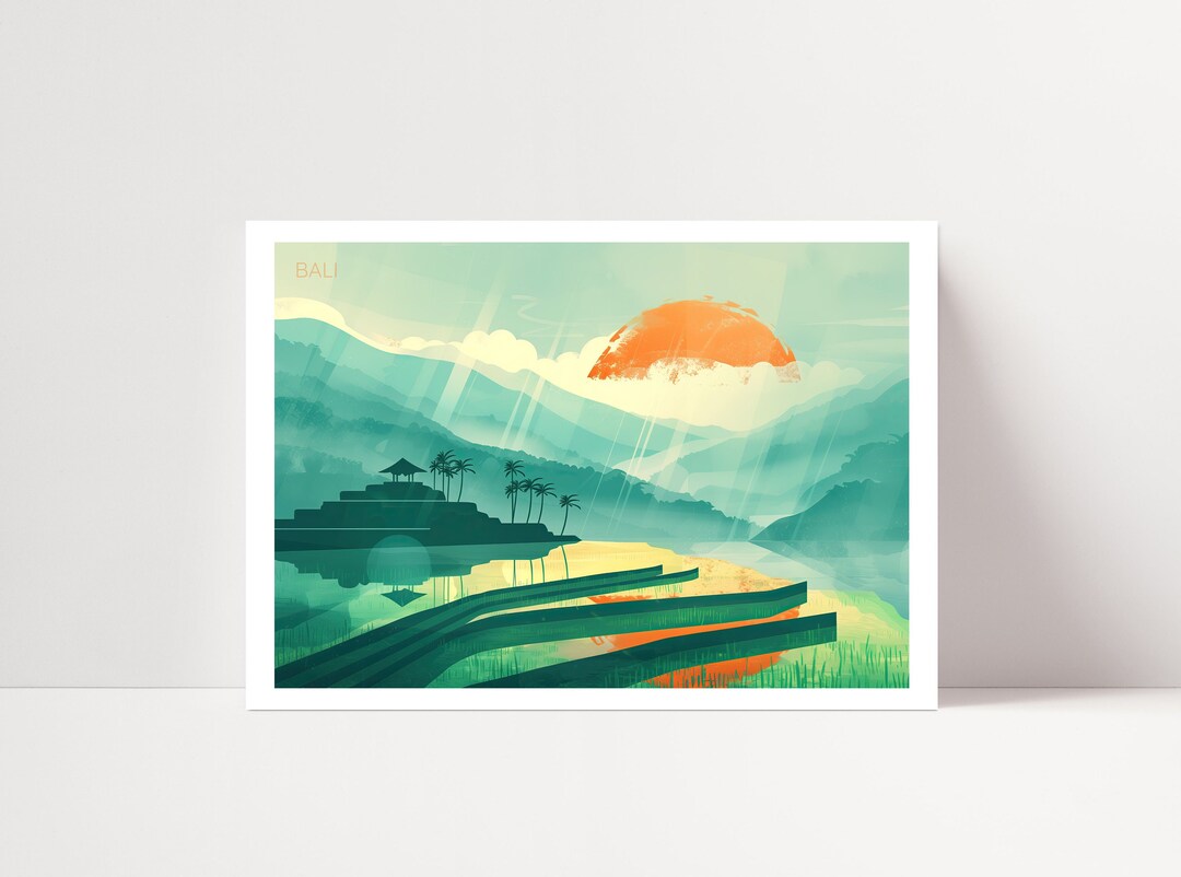 Bali Travel Print - Printable Instant Download - A3/A4 - Ubud, Paddy ...
