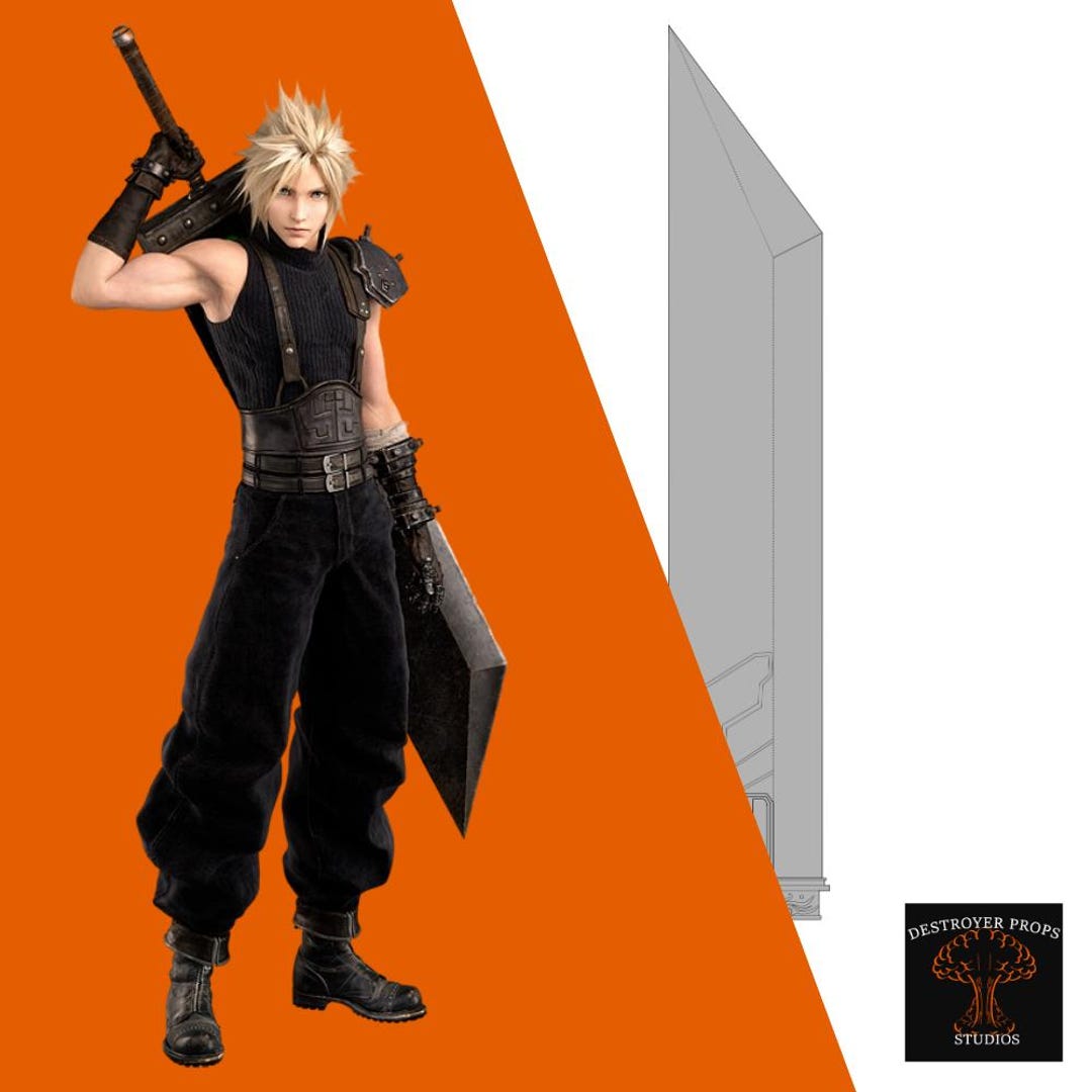 Buster Sword – 1:1 Scale Cosplay Blueprint | Inspired by FF7R - Etsy