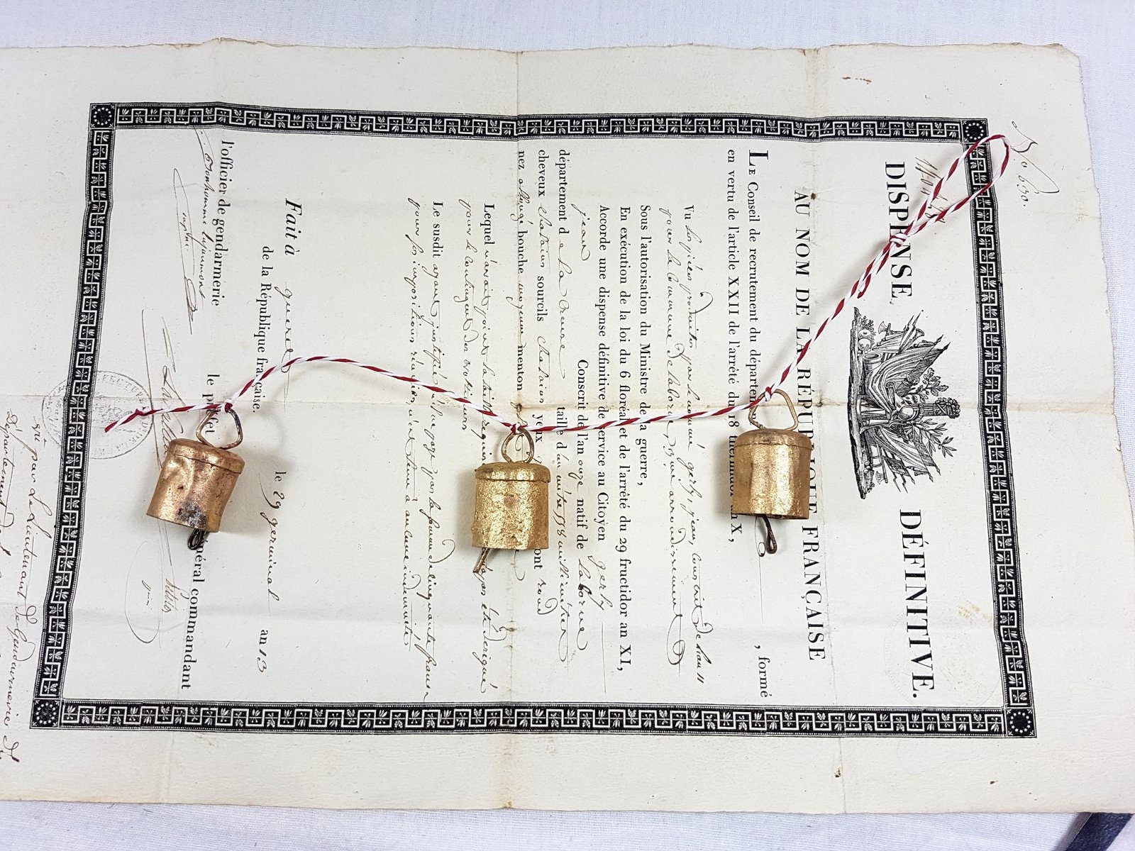 1 String With 3 Cow Bells Bronze Carillon Small Windchime - Etsy