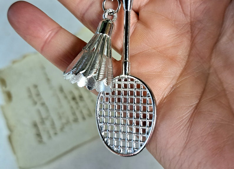 Badminton Racket and Shuttlecock Keychain With Initial - Etsy