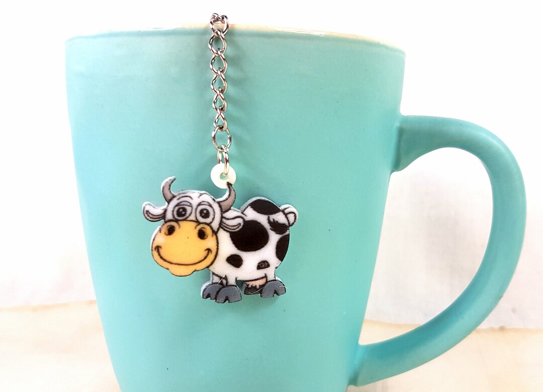 Mesh Tea Infuser Ball With Funny COW Charm for Loose Fresh Leaves ...
