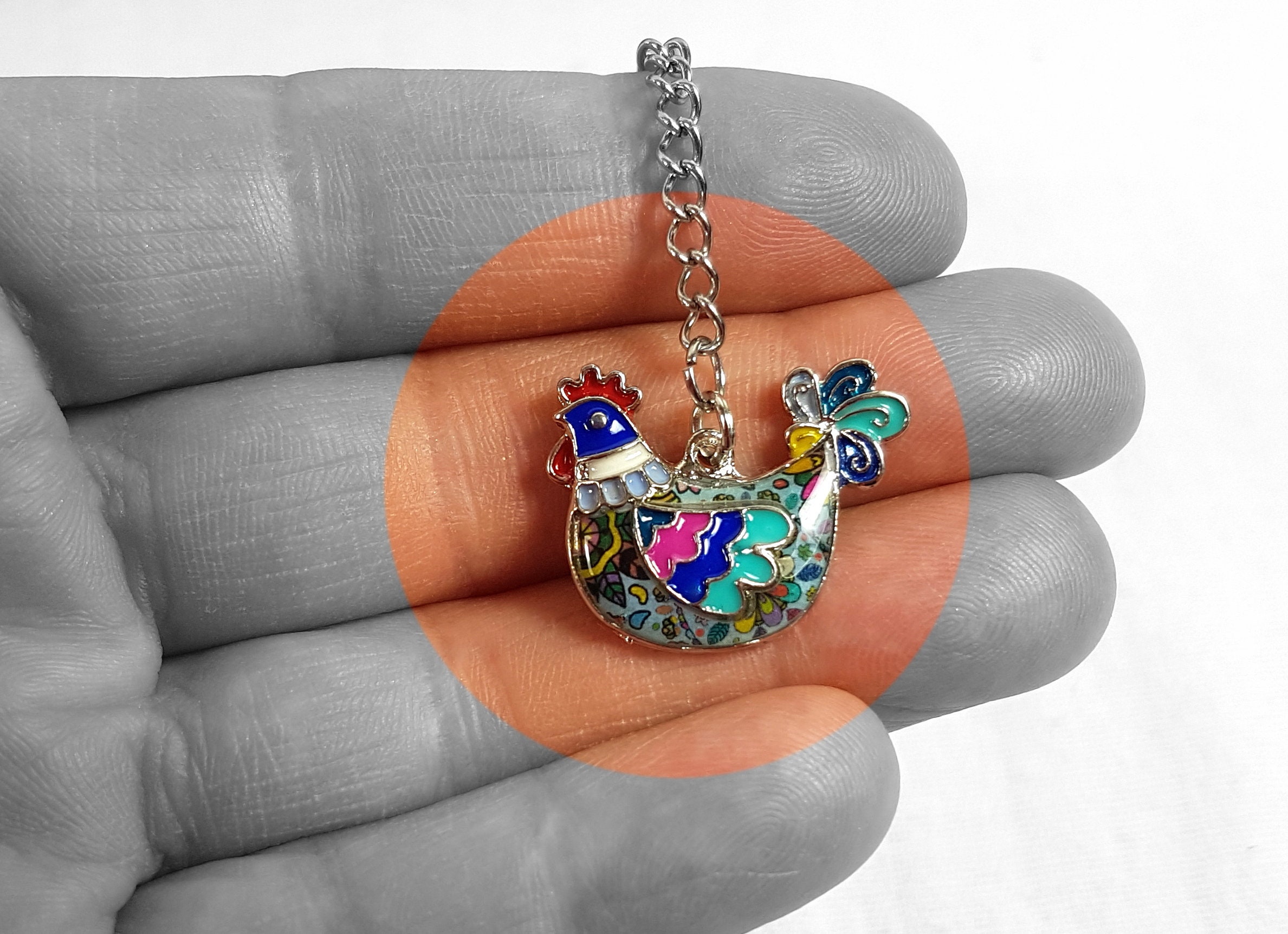 Tea Infuser with Chicken charm silver colored enameled | Etsy