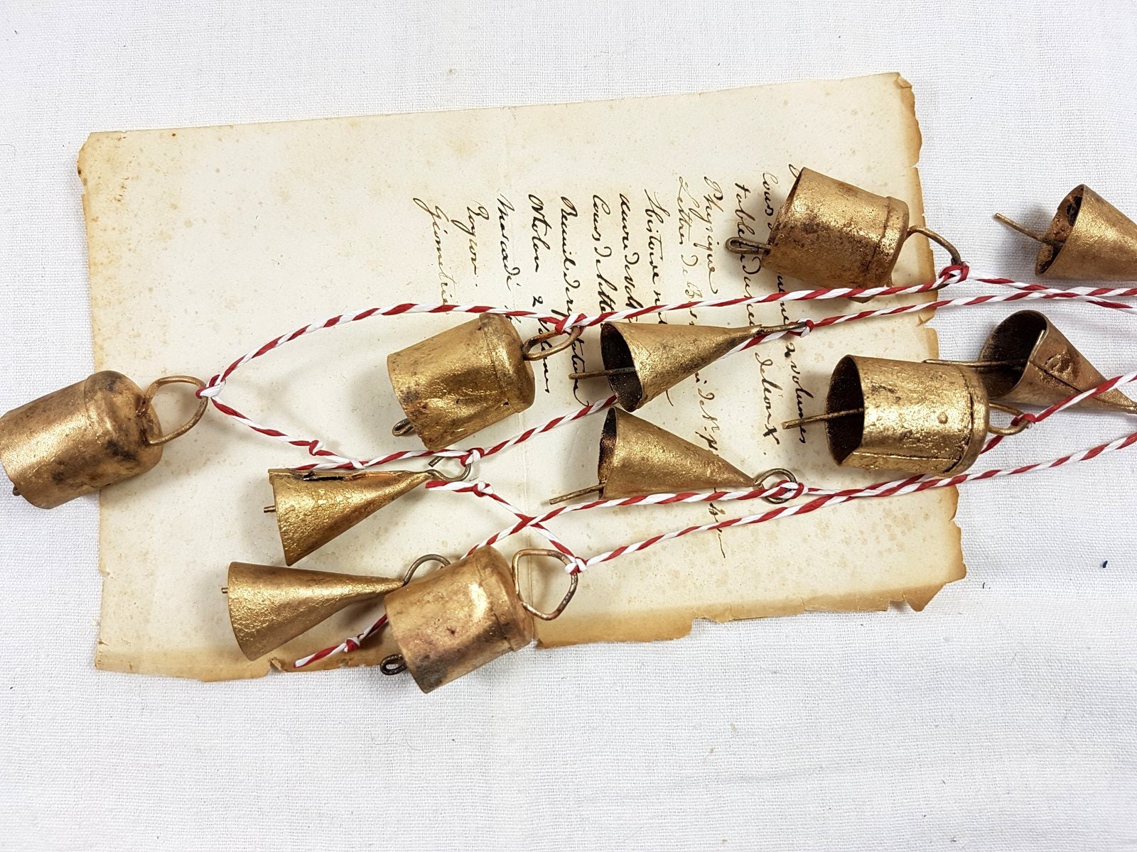 1 String With 3 Cow Bells Bronze Carillon Small Windchime - Etsy