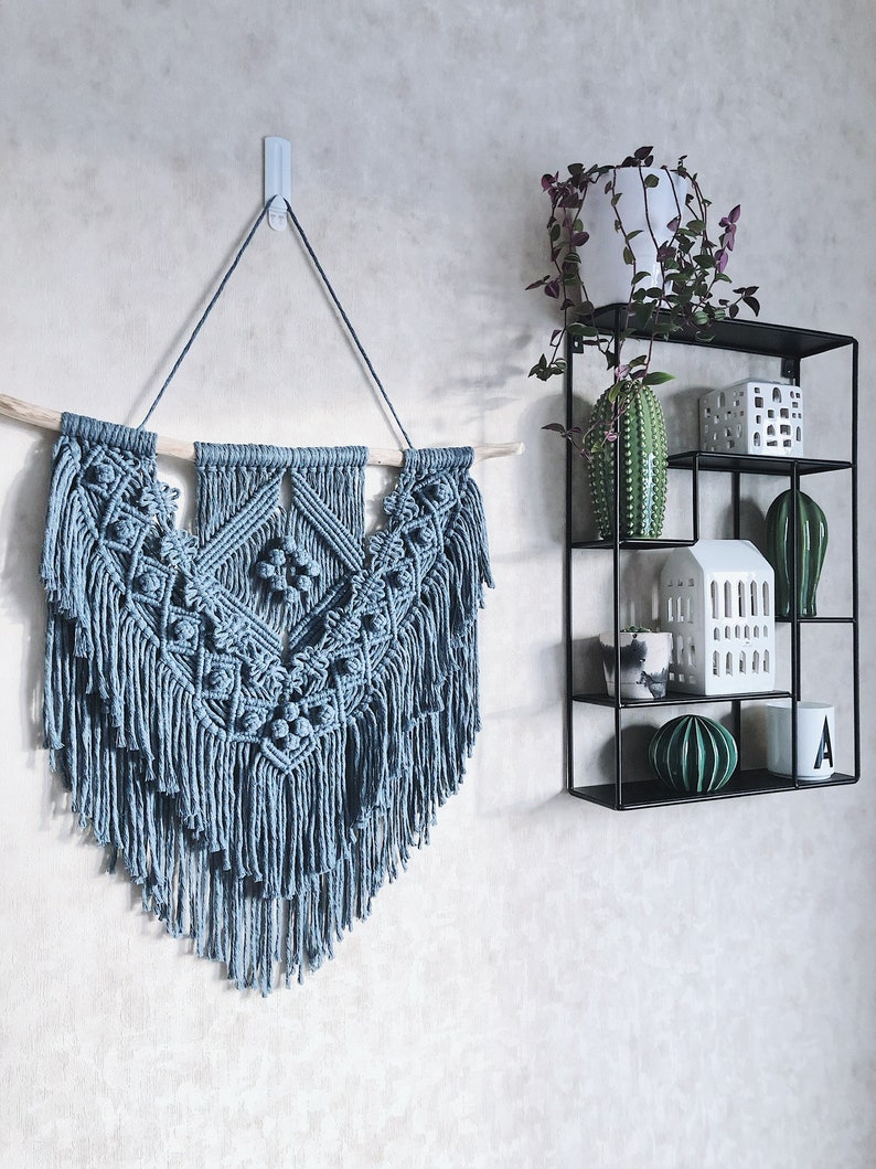 Large Macrame Wall Hanging Gray Modern Macrame Wall Hanging | Etsy