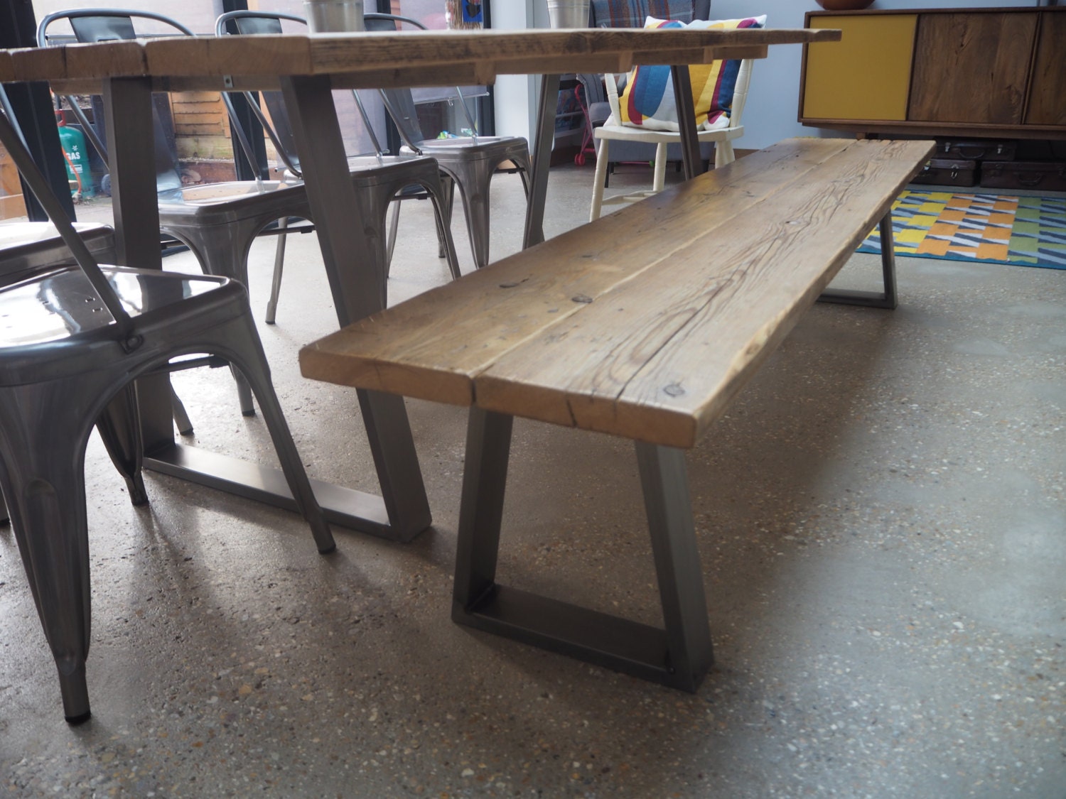 Extra Large Rustic Dining Room Table and Bench - Etsy UK