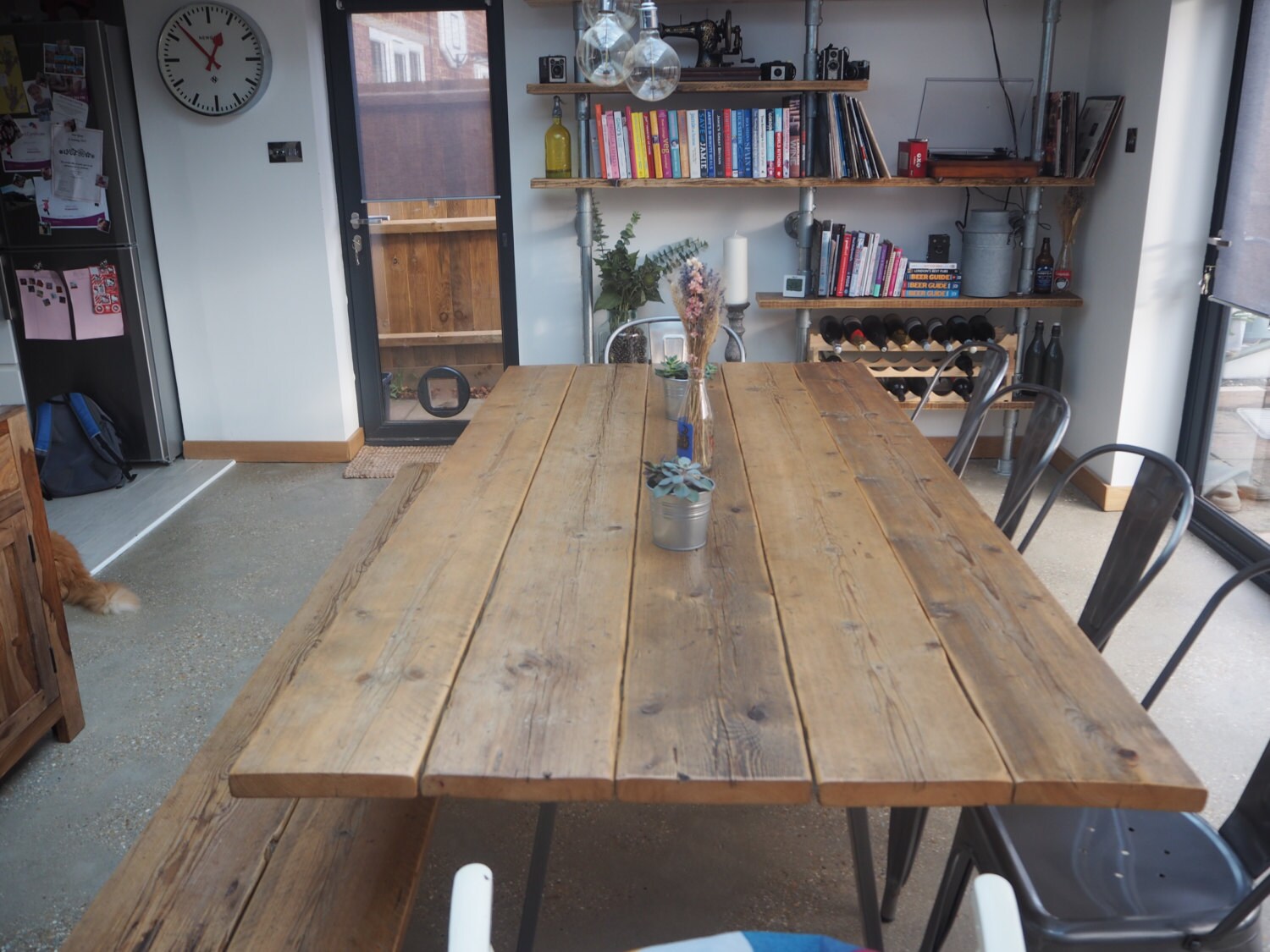 Extra Large Rustic Dining Room Table and Bench - Etsy UK