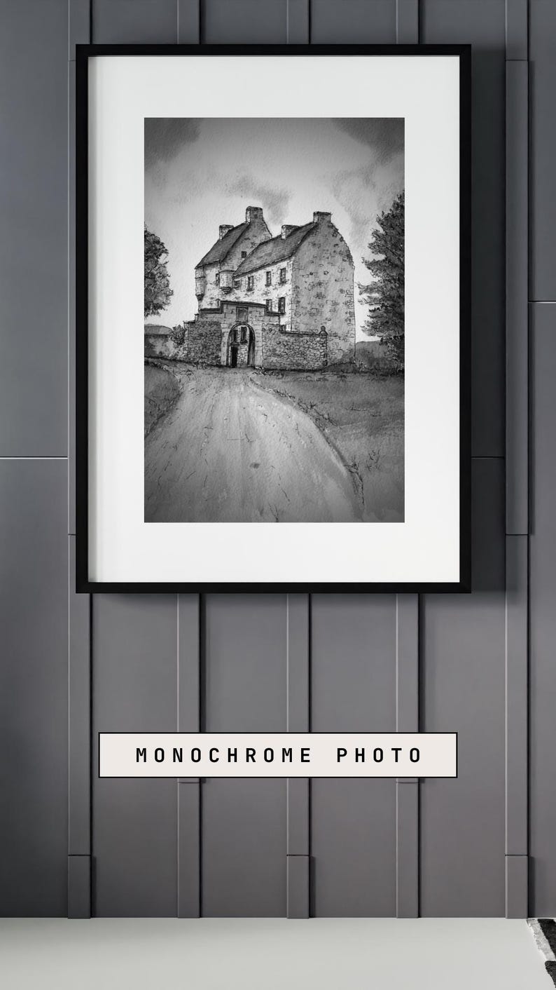 Lallybroch (broch Tuarach) From Outlander Black & White Print Digital ...