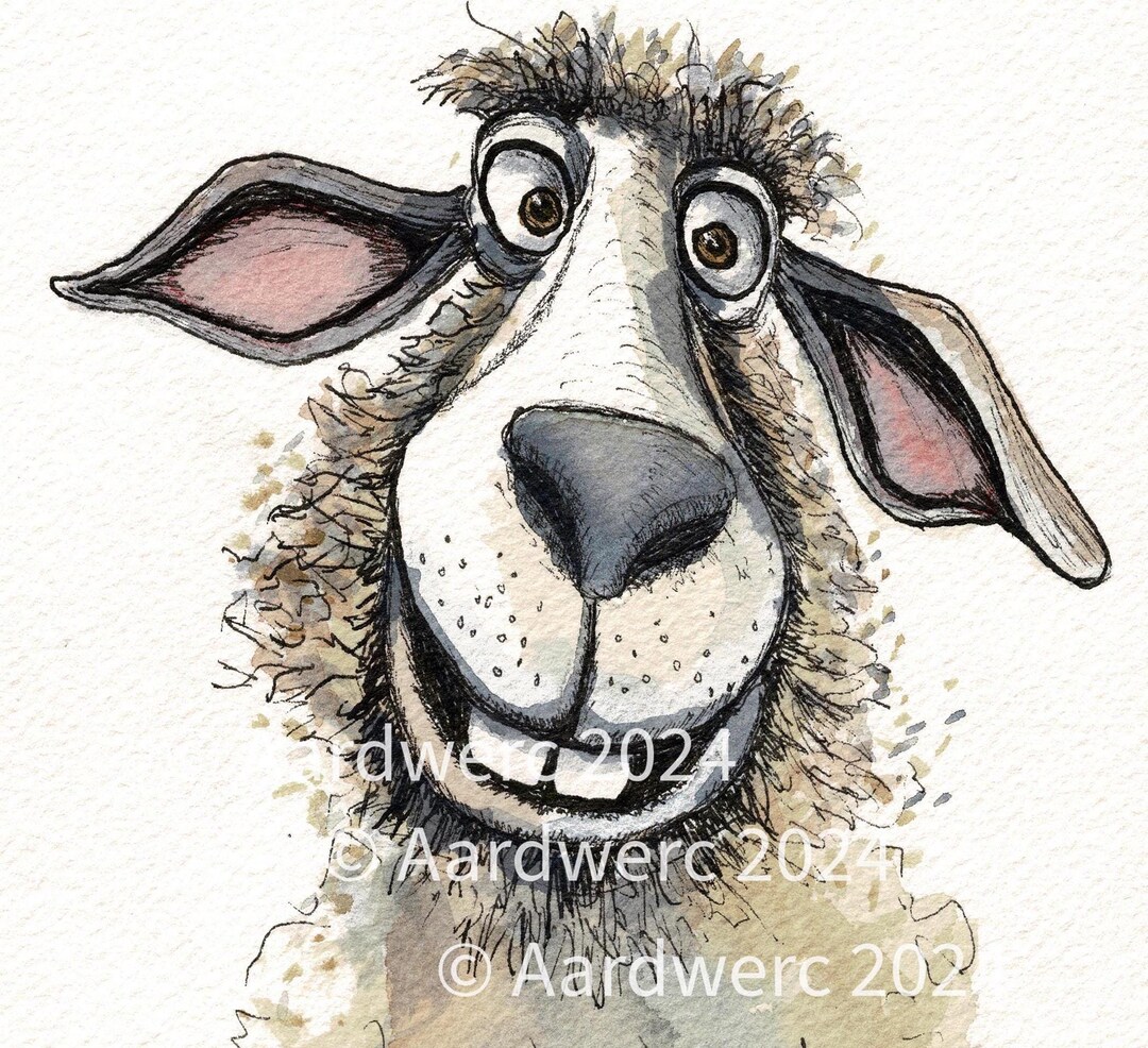 Quirky Sheep Caricature Prints - Etsy