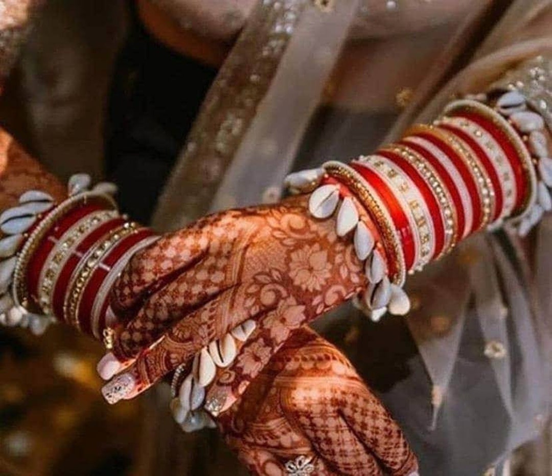 Shell Bangles,gota Bangles, Handmade, Indian Jewelery Ethnic ...