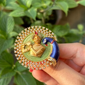 Lord Krishna Handpainted Ring, Hindu Deity, God Figure Ring,temple ...