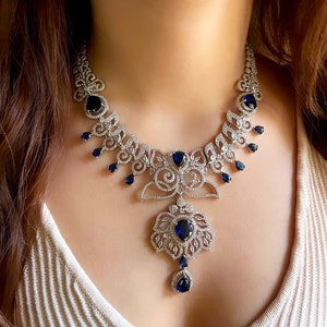 Real Diamond Look Emerald Green High Quality Necklace Set, Indian ...