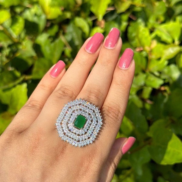 Faux Emerald Ring - Etsy