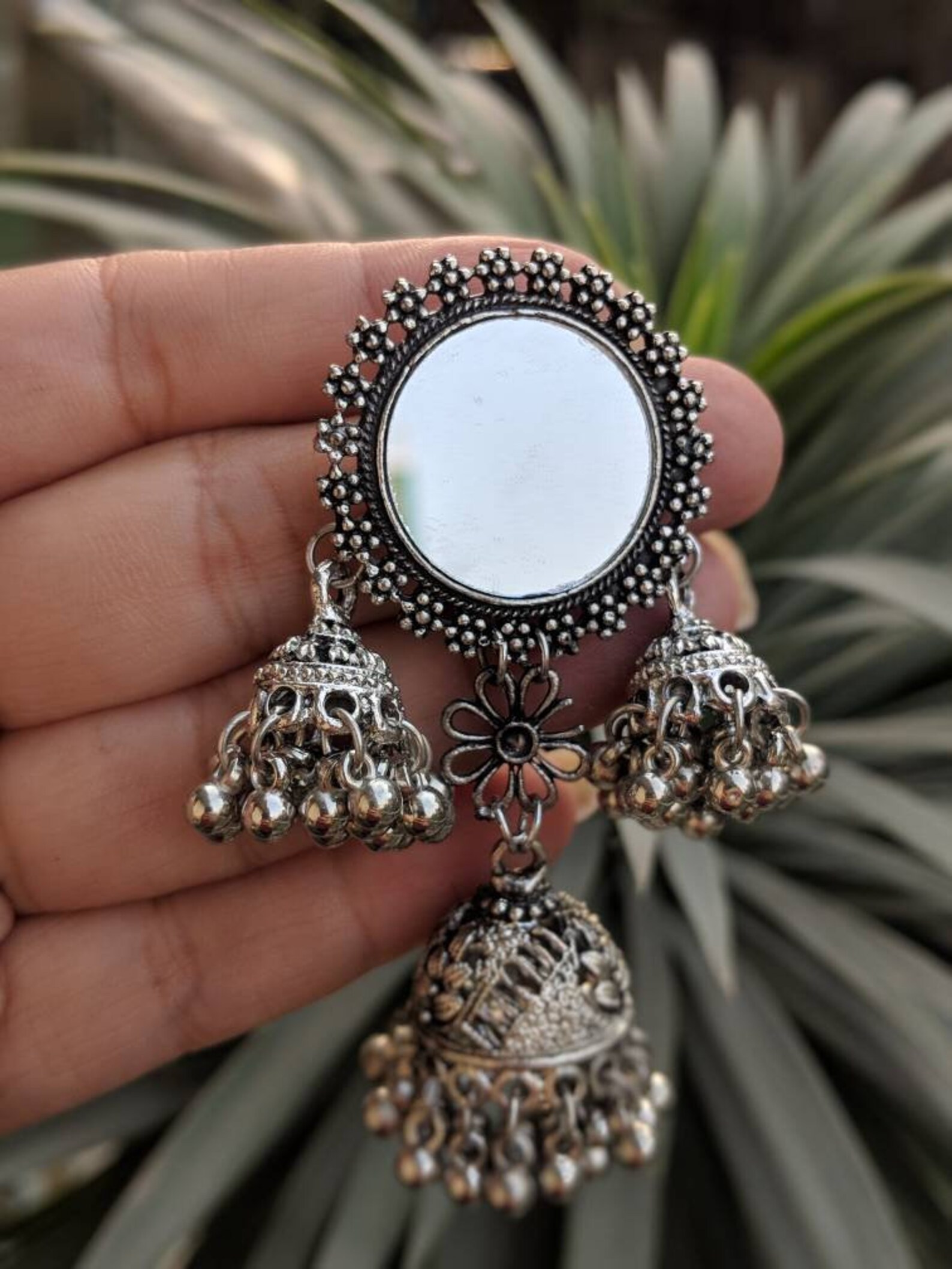 Afghani Jewelery-mirror Jewelery-mirror Earrings Indian | Etsy