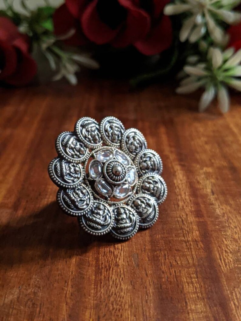 Goddess Lakshmi Rings Adjustable Temple Jewelery Indian - Etsy