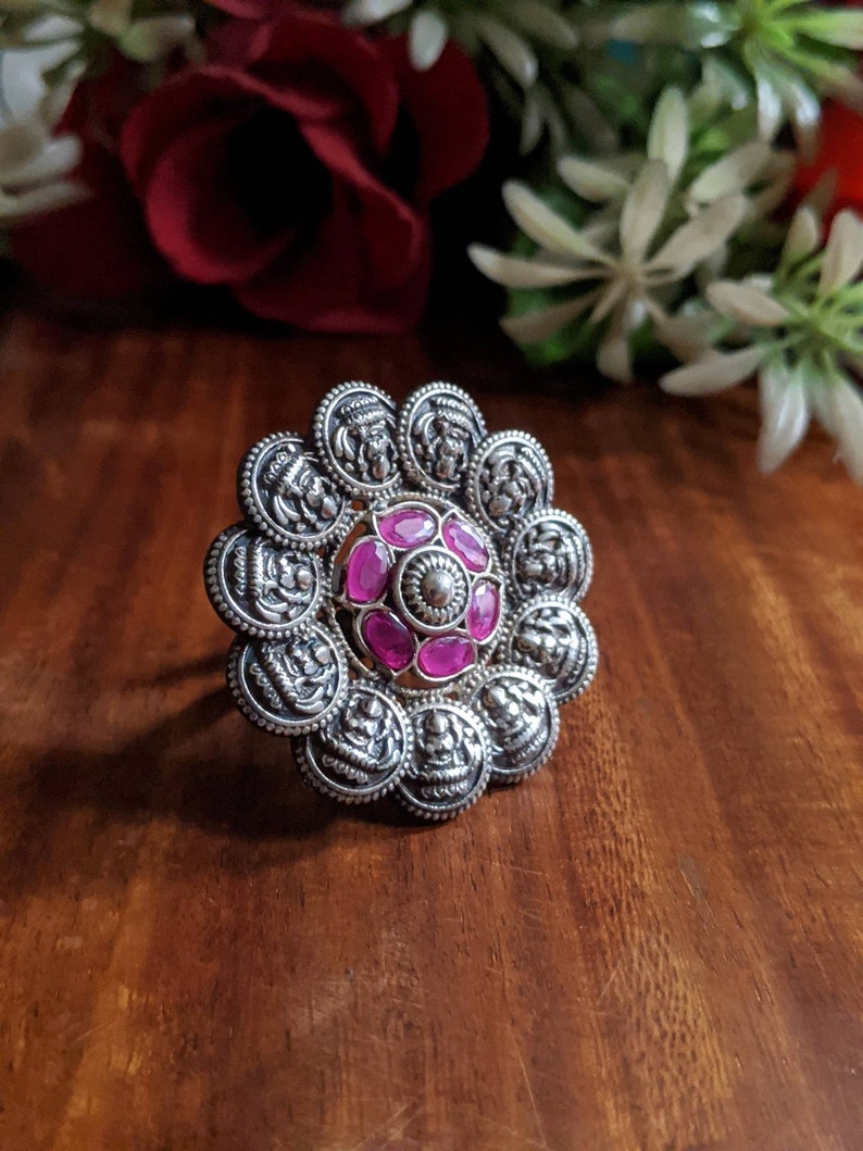 Goddess Lakshmi Rings Adjustable Temple Jewelery Indian - Etsy