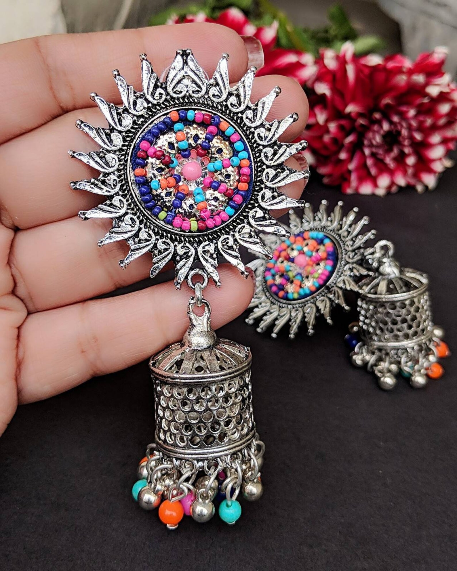 Afghani Jewellery Afghani Earringsjhumkasfiligree Work - Etsy