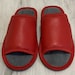 Women Slippers, Red Slippers, Open Toe Slippers, Leather Slippers, Cosy ...