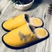 Yellow Leather Slippers With Butterfly for Women - Etsy