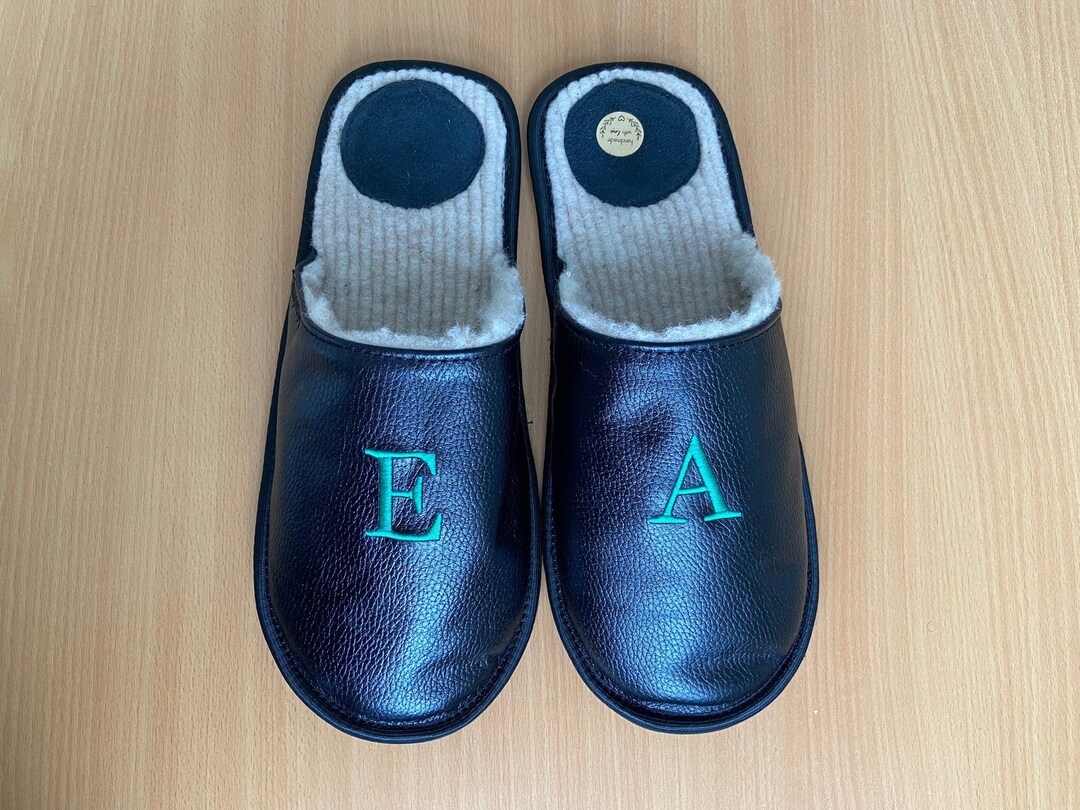 Personalized Slippers With Embroidered Name or Initials, Monogram for ...