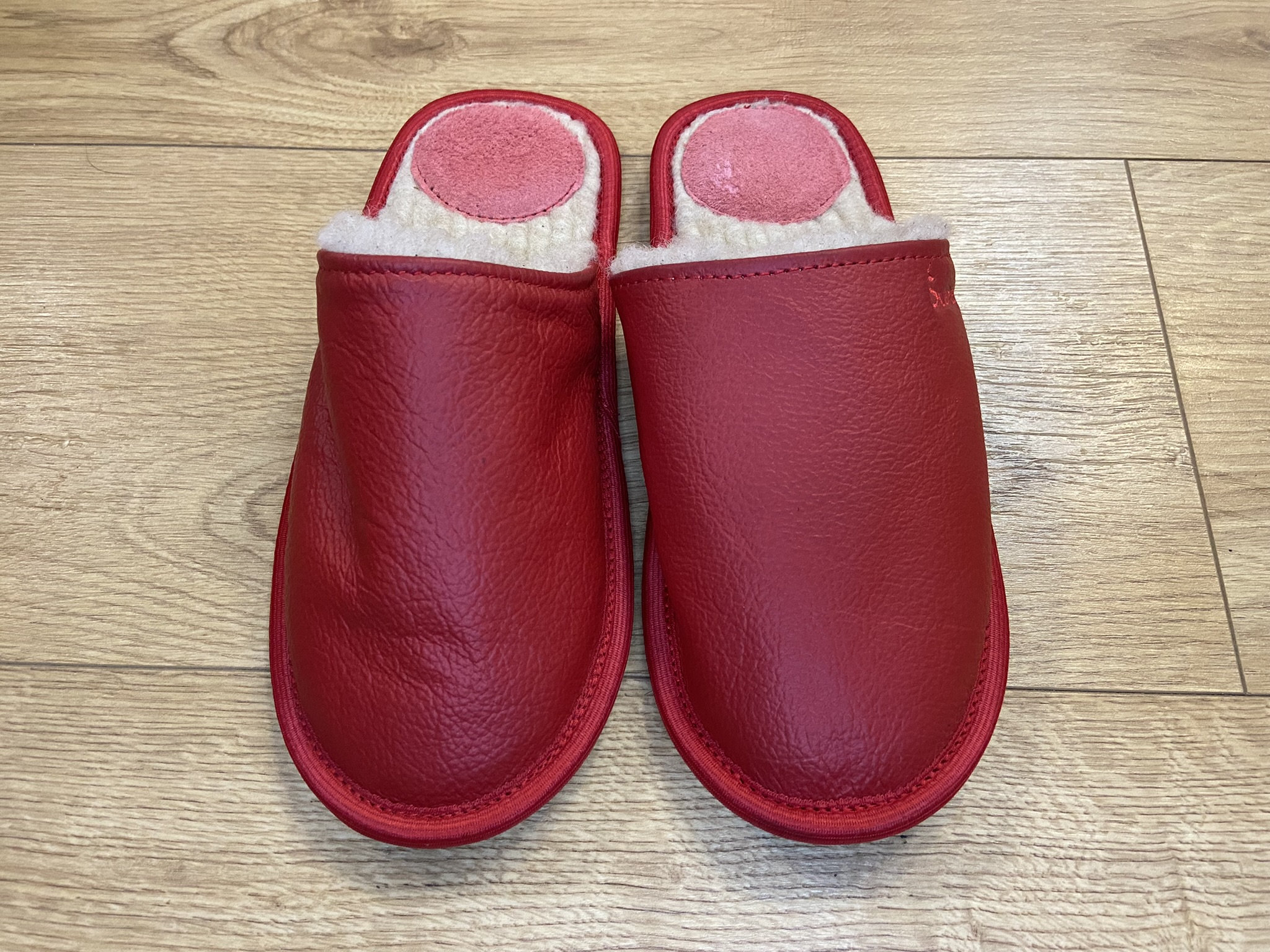 Red Slippers, Men Slippers, Leather Slippers, Merino Wool Slippers ...
