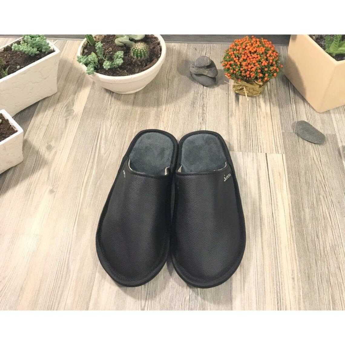 Women Slippers Black Slippers Leather Slippers Cosy - Etsy