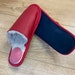 Red Slippers, Men Slippers, Leather Slippers, Merino Wool Slippers ...