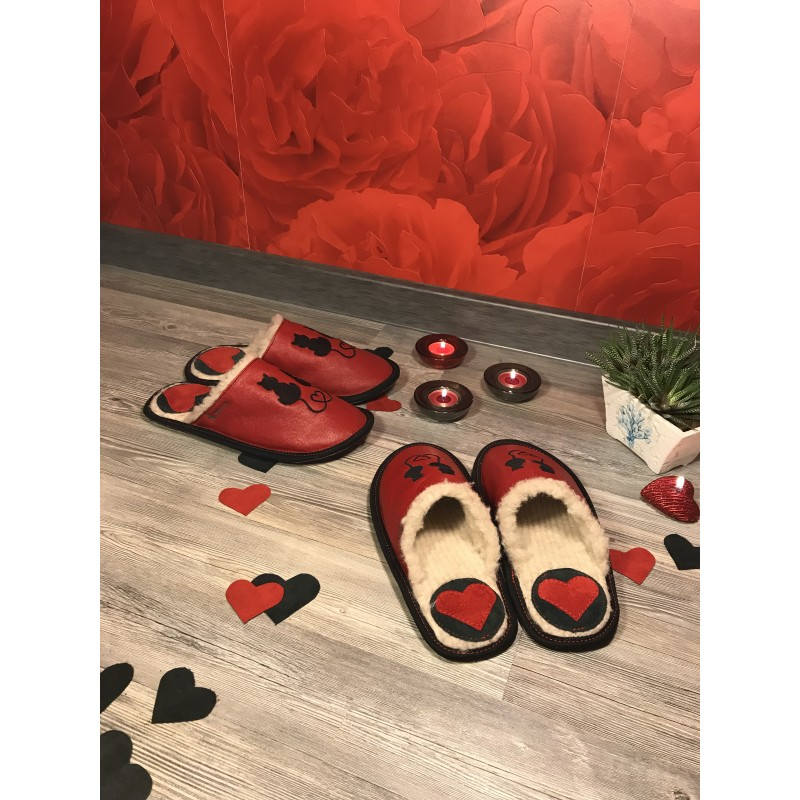 Valentines Slipper Set, Valentines Gift for Him and Her, Slippers With ...