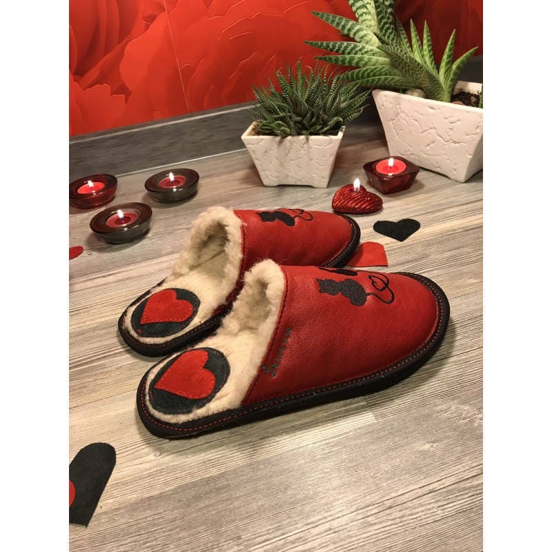 Valentines Slipper Set, Valentines Gift for Him and Her, Slippers With ...