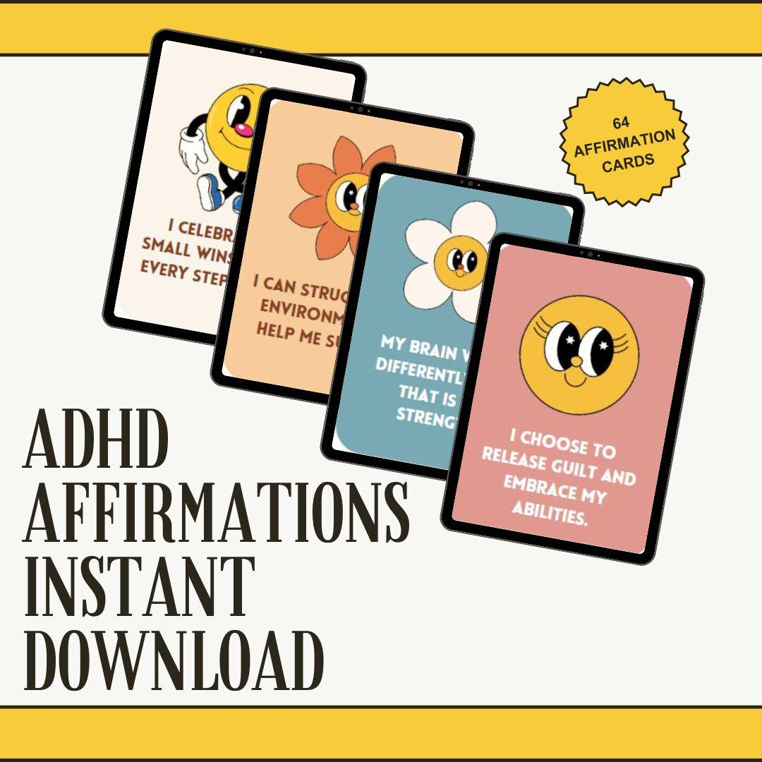 64 ADHD Positive Affirmations - Neurodiversity Affirmations - Digital ...