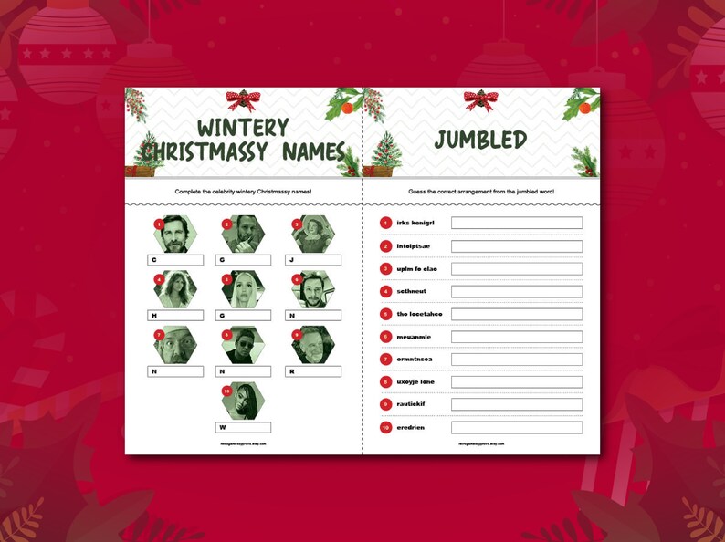 14 Christmas Holiday Games Printable Bundle Christmas Party - Etsy