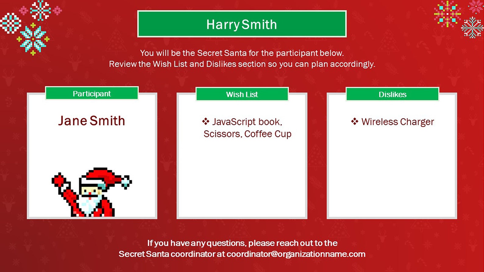 Secret Santa Randomizer | Holiday Printable | Exchange Gift Generator ...