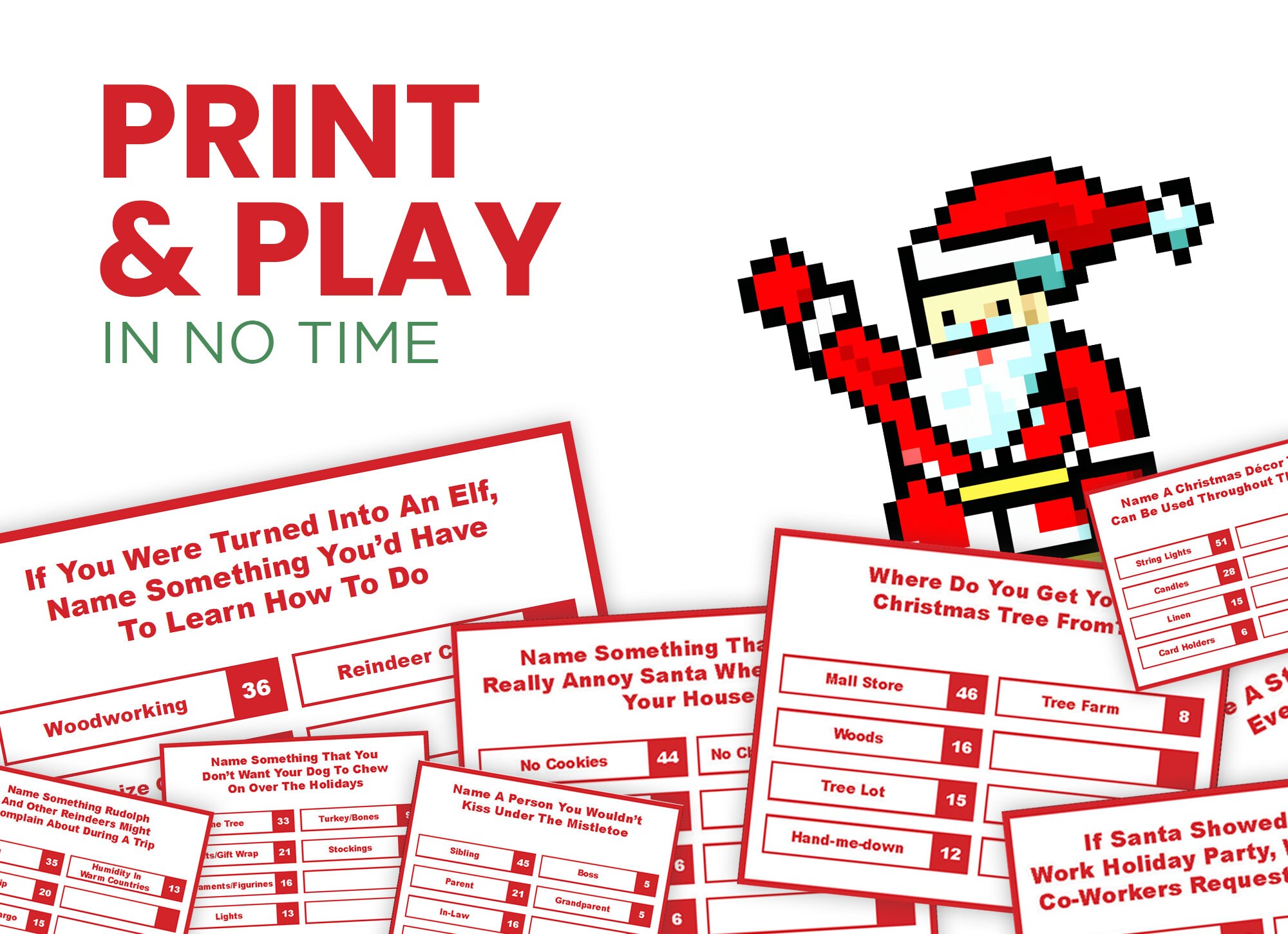 Printable Christmas Friendly Trivia Game - Similar Family Feud Gameplay ...