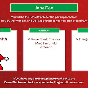 Secret Santa Randomizer | Holiday Printable | Exchange Gift Generator ...