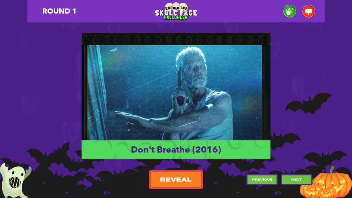 Skull Face Halloween Guessing Powerpoint Game - 2010-2022 Movies - 20 ...