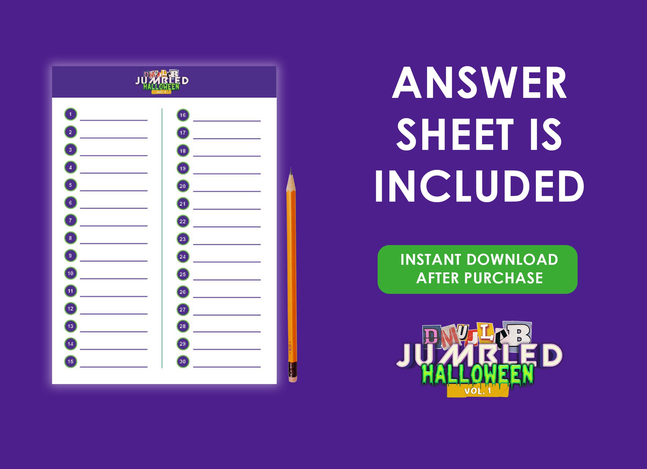 Jumbled Volume 1 Anagram Halloween Guessing Powerpoint Game - 30 Rounds ...