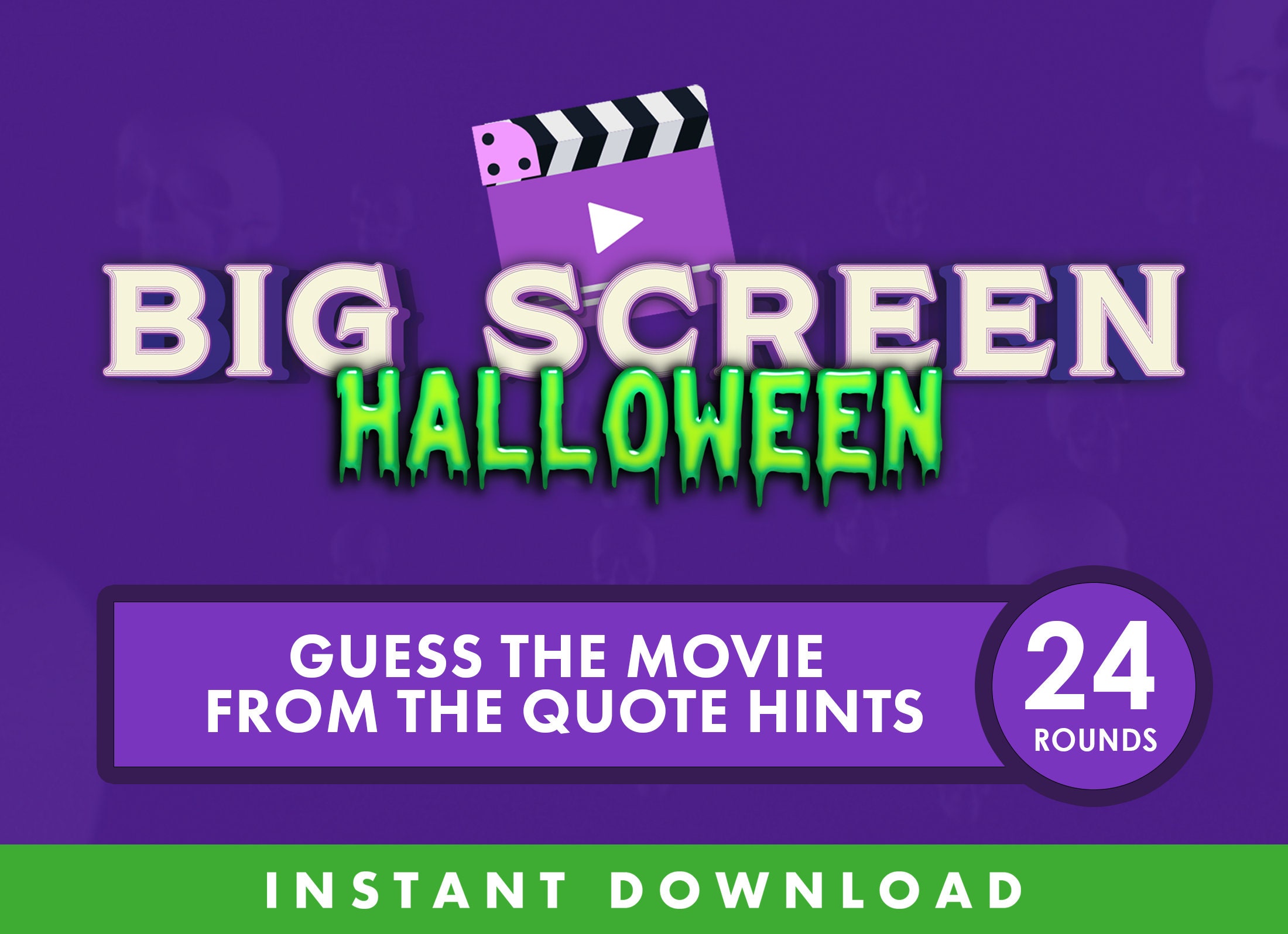 Big Screen Halloween Quote Guessing Powerpoint Game - 24 Rounds Mac PC ...