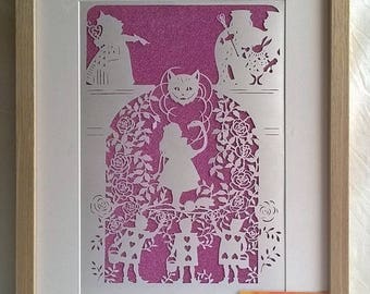 Alice Down The Rabbit Hole Fairy Tale Papercut Wall-Decor | Etsy