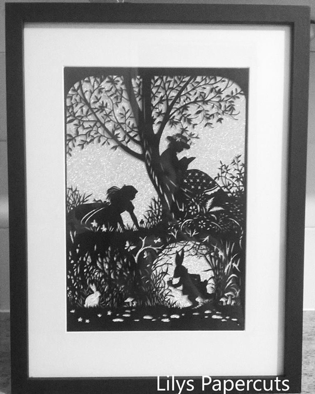 Alice Down the Rabbit Hole Fairy Tale Papercut Wall-decor - Etsy