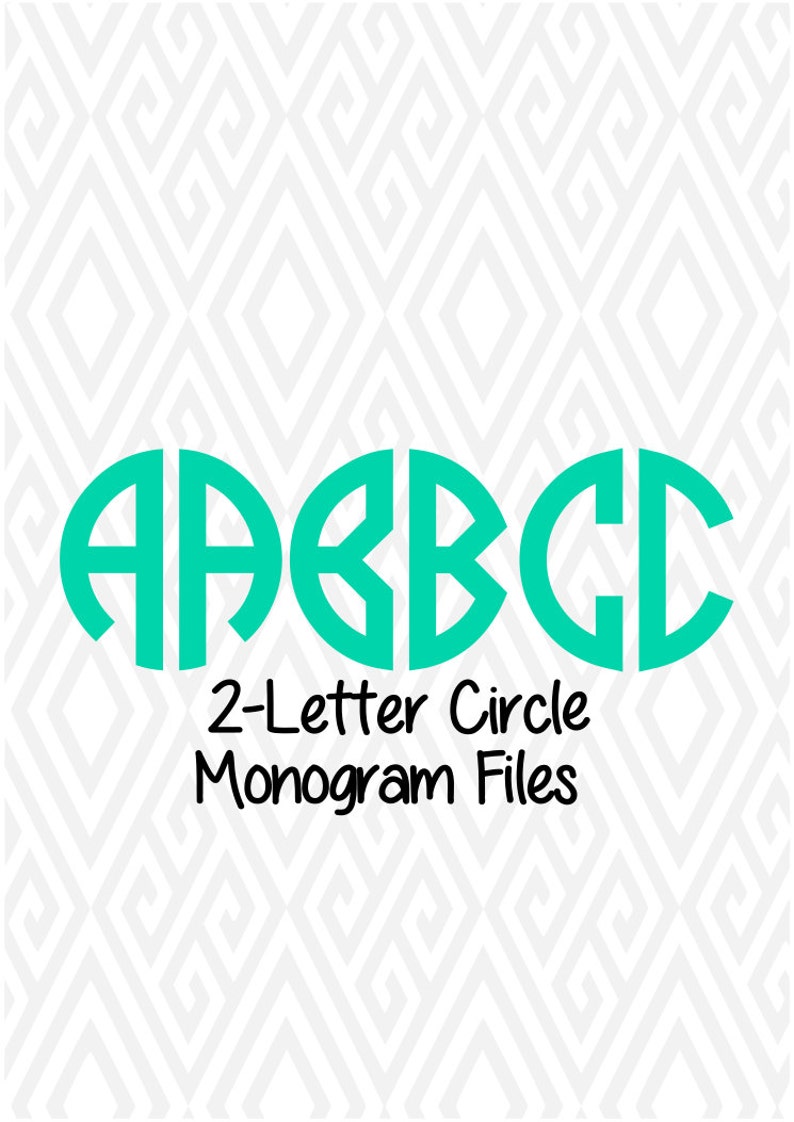 2-Letter Circle Monogram Alphabet Letters/Font Cuttable | Etsy