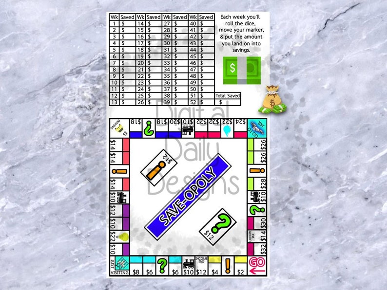 Save-opoly Game Sticker for Digital Planning - Etsy