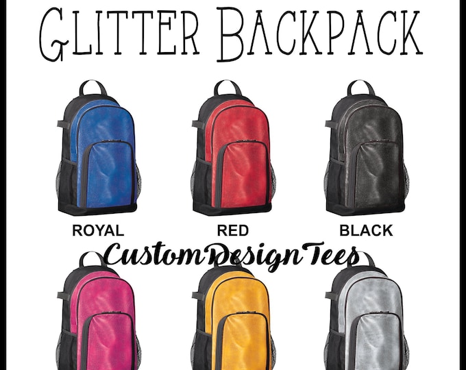 Glitter Backpack, Cheer Bag, Glitter Gym Bag, Custom Design Tees ...