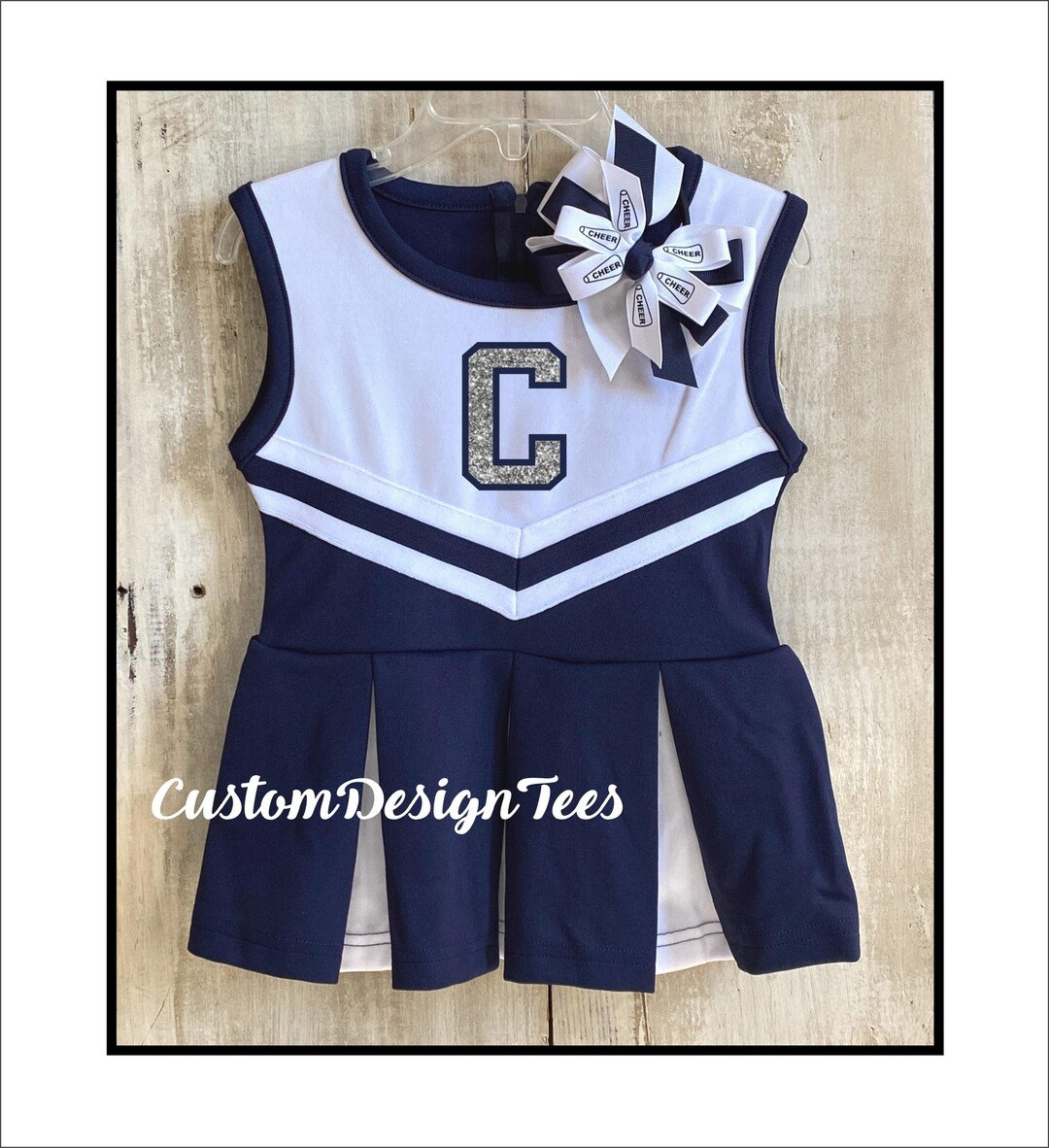 Navy and White Cheer Uniform, Infant Cheer Uniforms, Toddler Cheer ...
