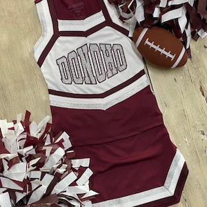 Maroon & Silver Cheer Uniforms , Girls Cheer Uniforms, School Spirit ...