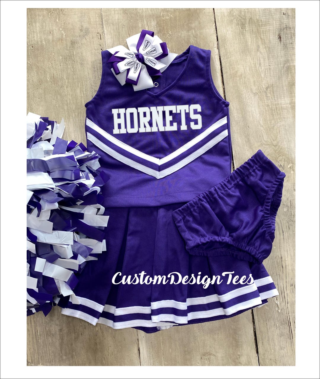 Purple White Toddler Cheerleader Uniform, Custom Cheer Uniform, Baby ...